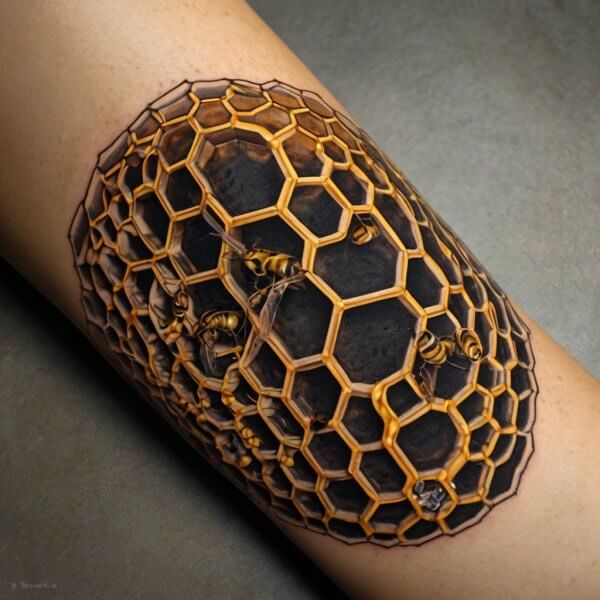 Honeycomb Tattoos: Meaning, Significance and Symbolism(112 Designs)