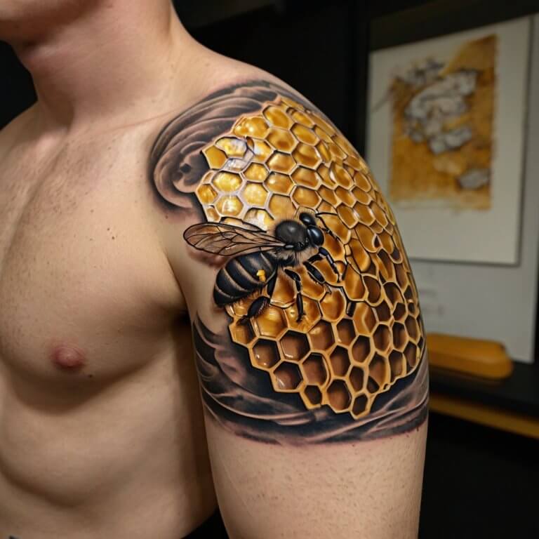 Honeycomb Tattoos: Meaning, Significance and Symbolism(112 Designs)